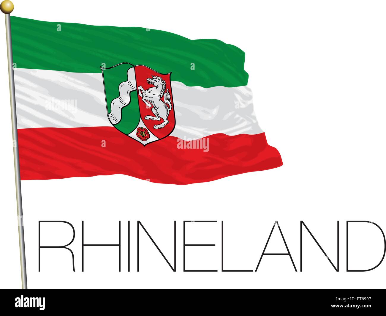 Rhineland regional and lander flag, Germany, vector illustration Stock ...