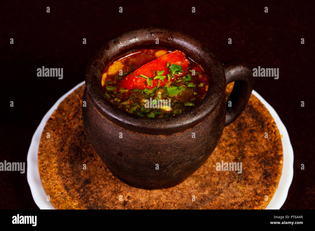 Georgian cuisine - Chanahi mutton with vegetbles Stock Photo - Alamy