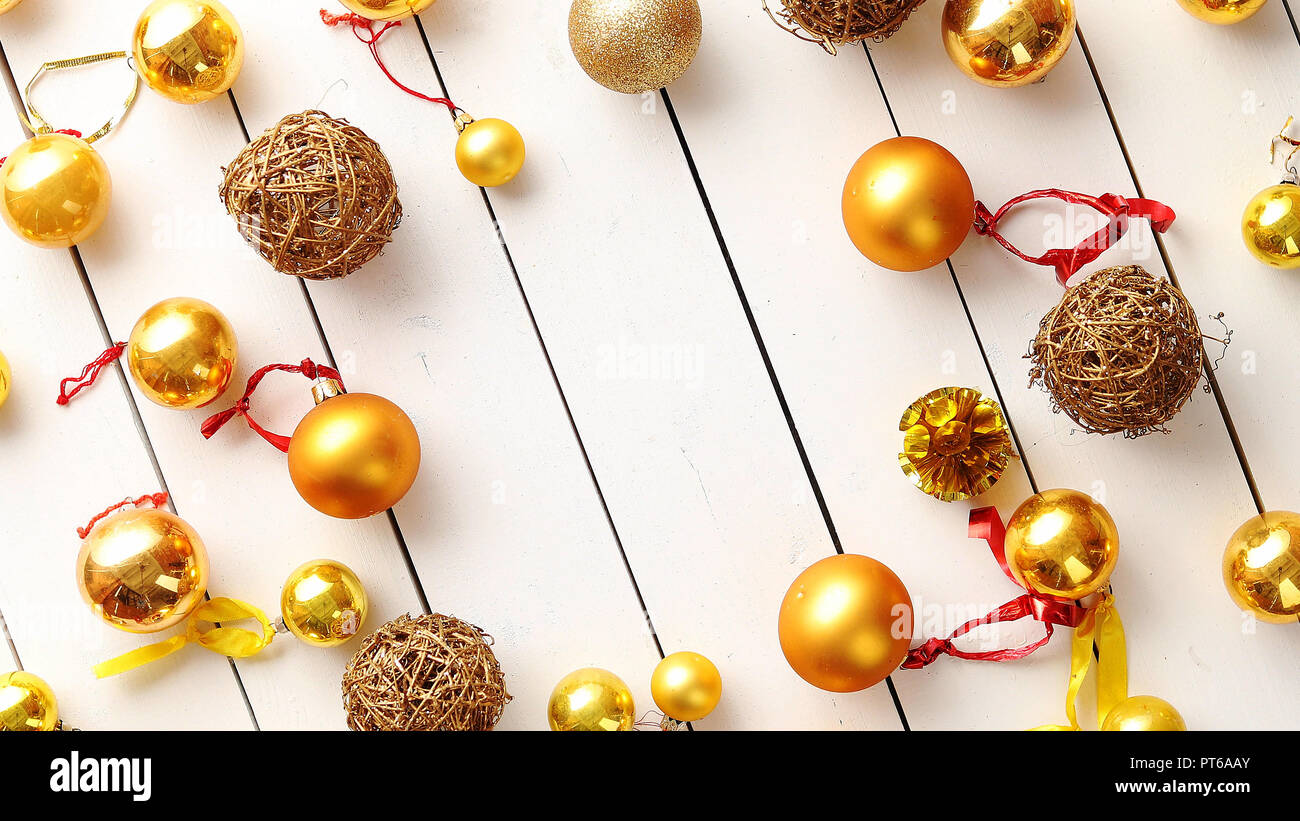 Christmas decoration top view Stock Photo - Alamy