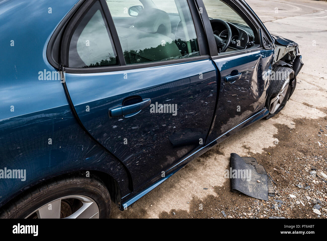 Car Crash and Car Damage. Close up Details Stock Photo - Alamy