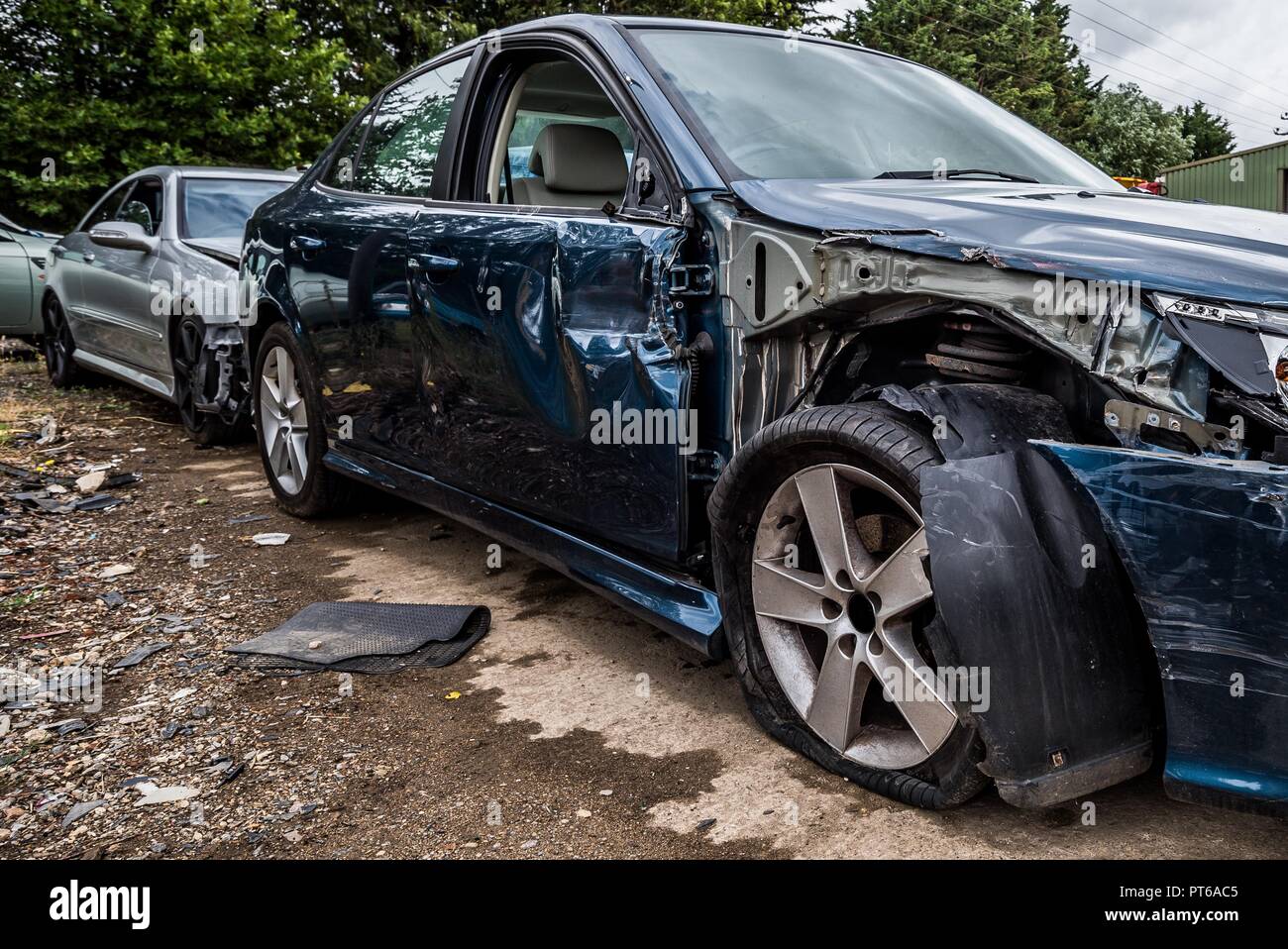 Car Crash and Car Damage. Close up Details Stock Photo - Alamy
