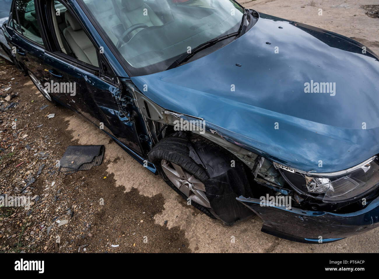 Car Crash and Car Damage. Close up Details Stock Photo - Alamy