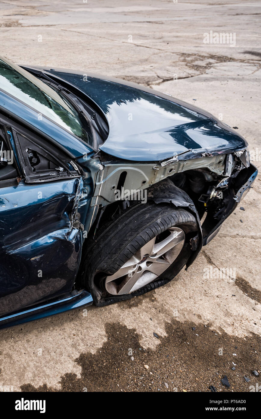 Car Crash and Car Damage. Close up Details Stock Photo - Alamy