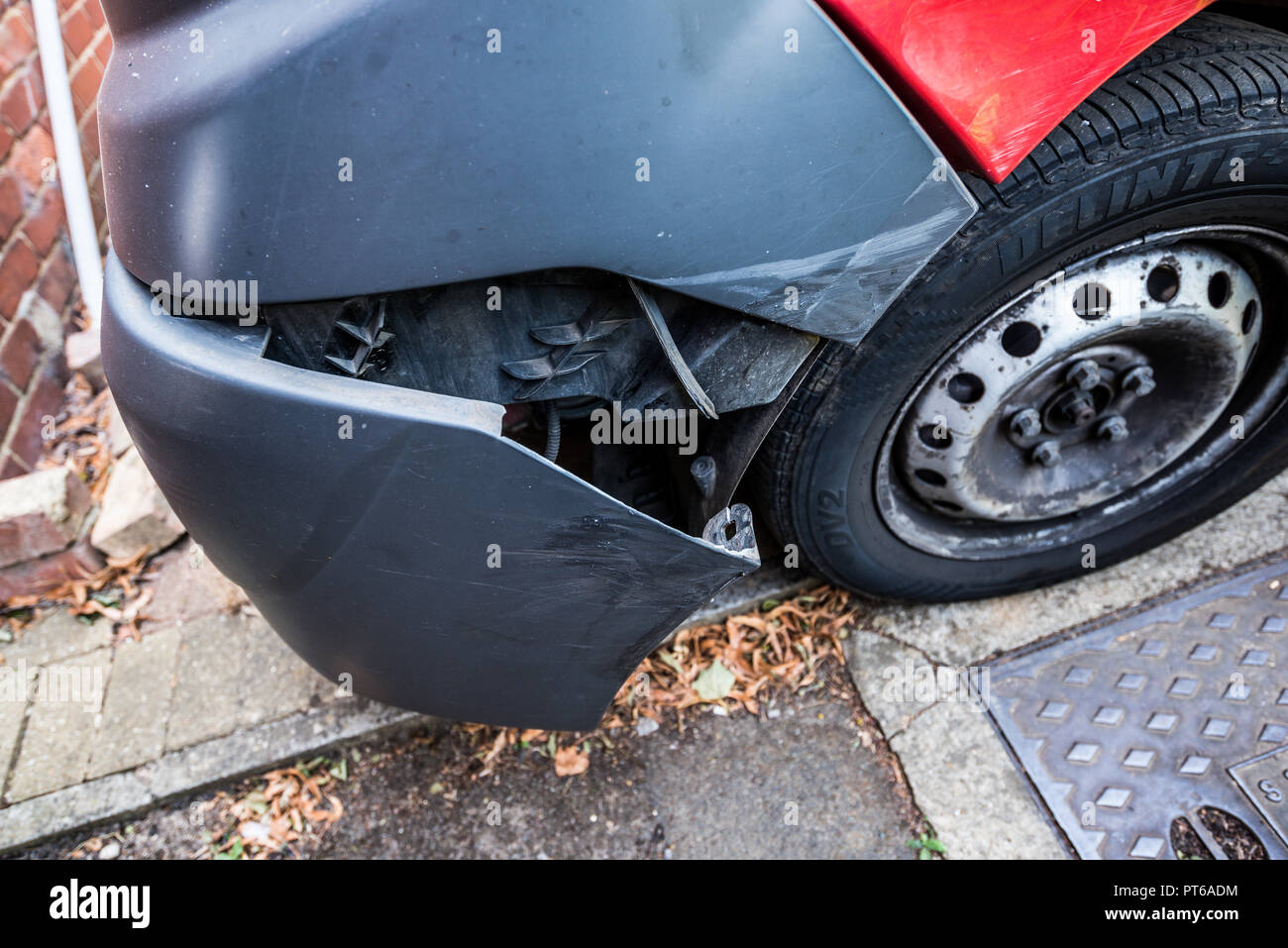 Car Crash and Car Damage. Close up Details Stock Photo - Alamy