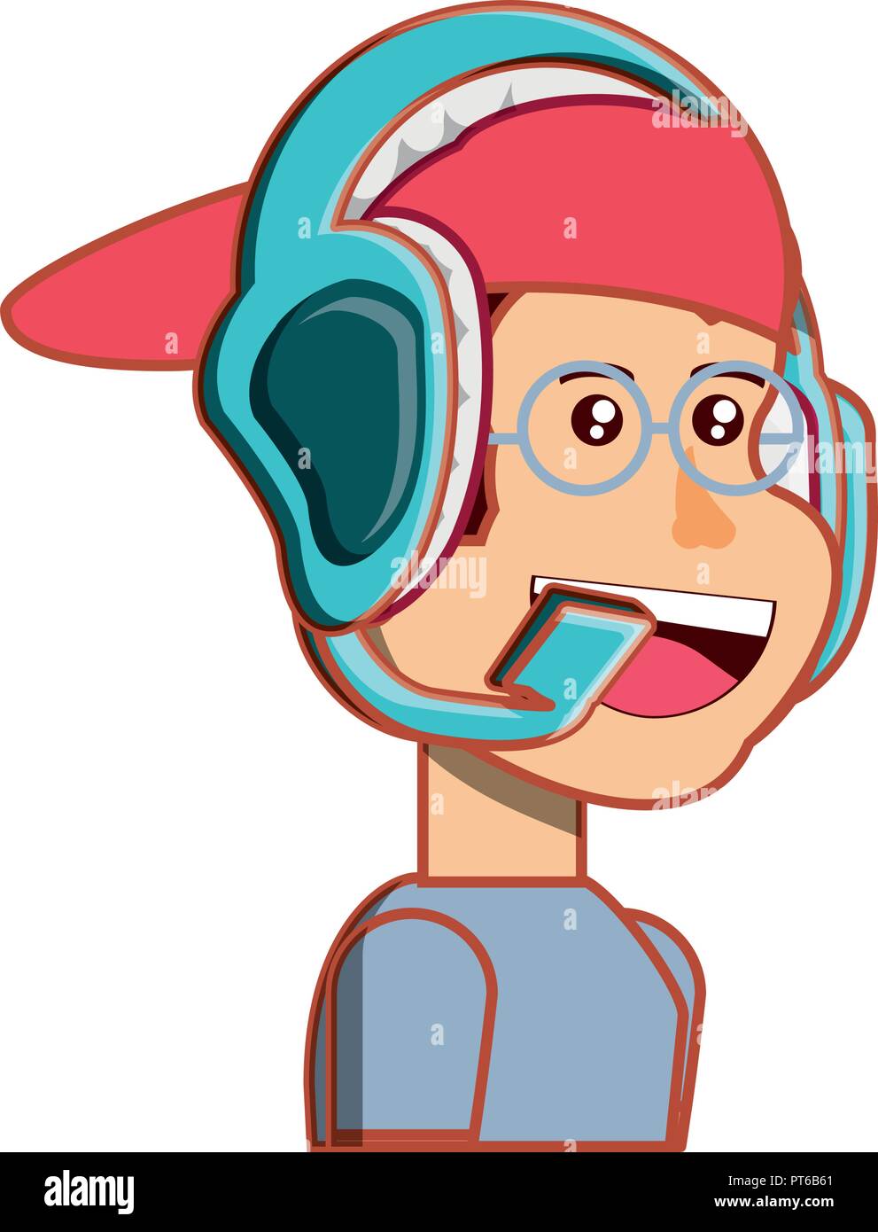 boy with headphone avatar character vector illustration design Stock ...
