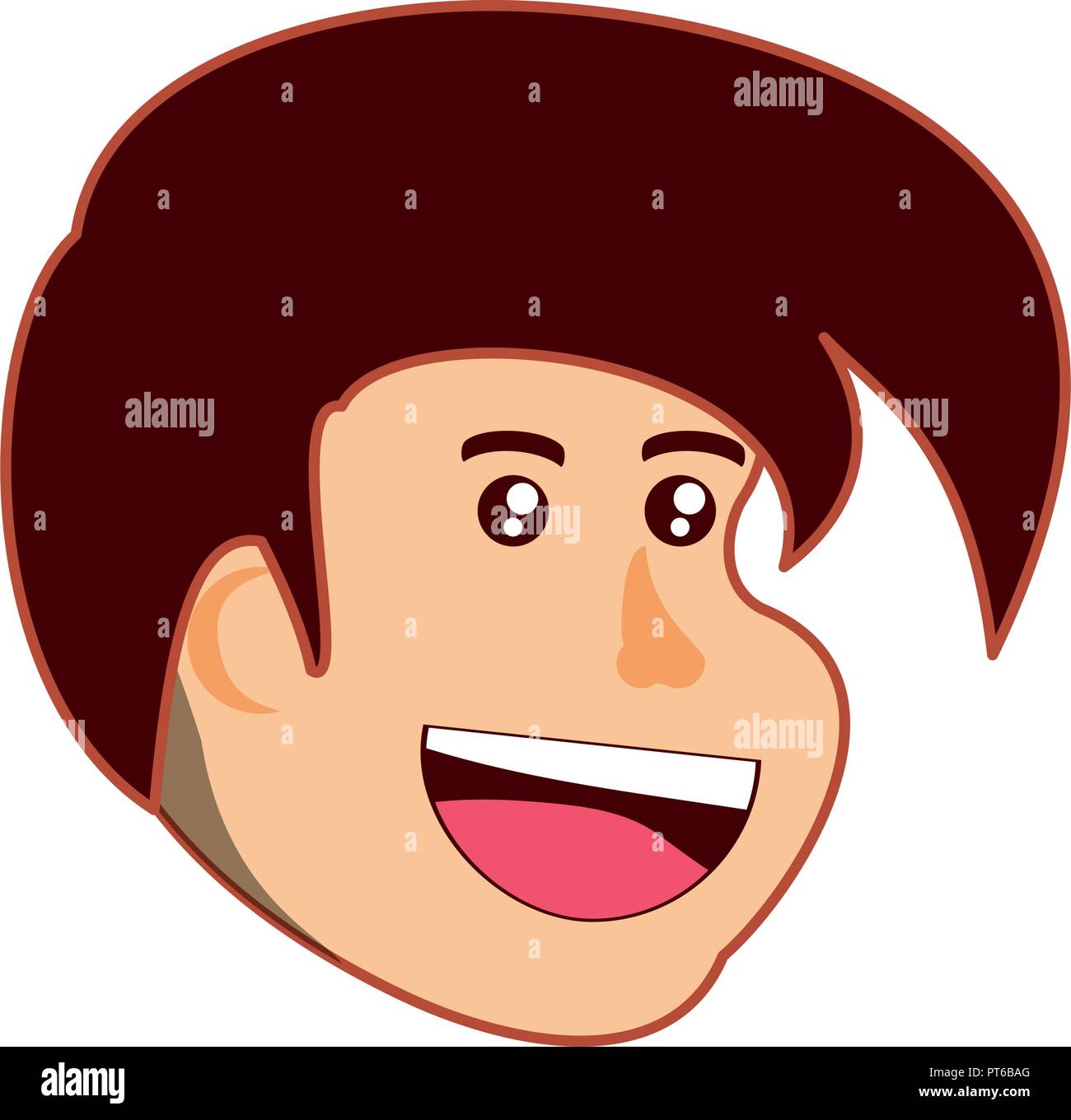 Kid boy avatar head icon hi-res stock photography and images - Alamy