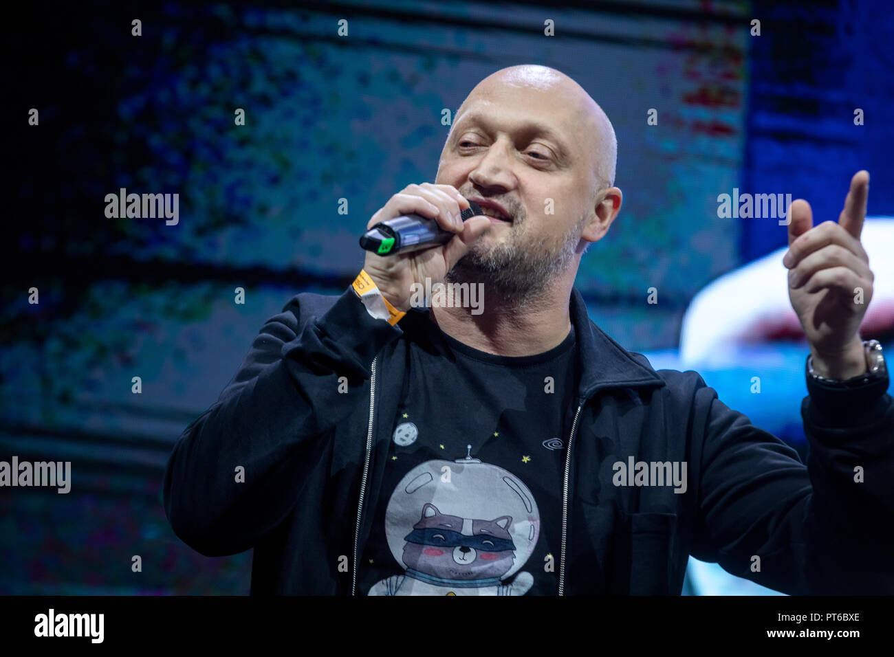 Russian actor Gosha Kutsenko performs during the presentation of the ...