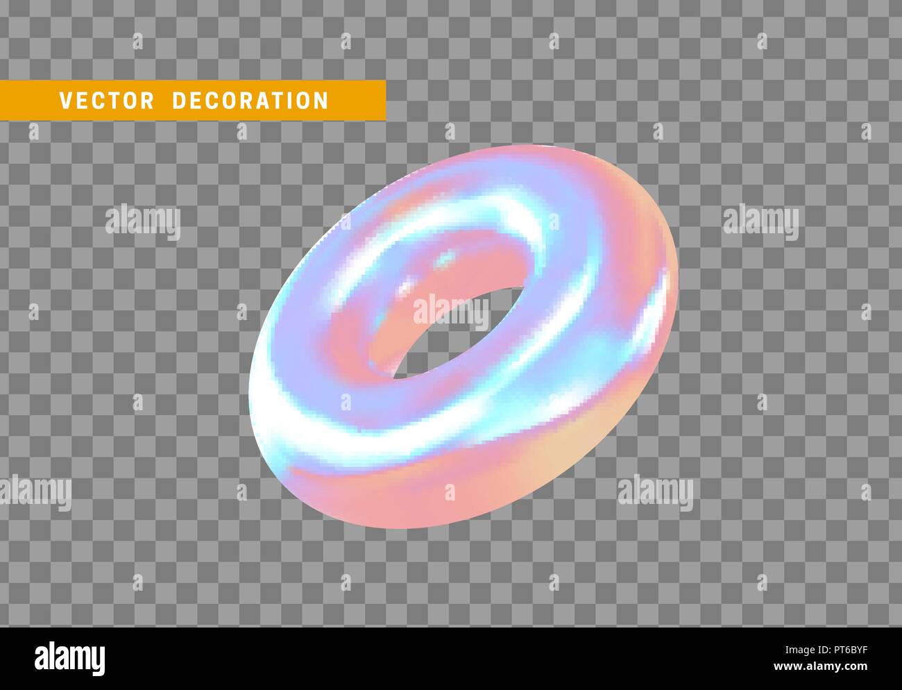 Torus, simple 3d shape isolated on transparent background. Volumetric ...