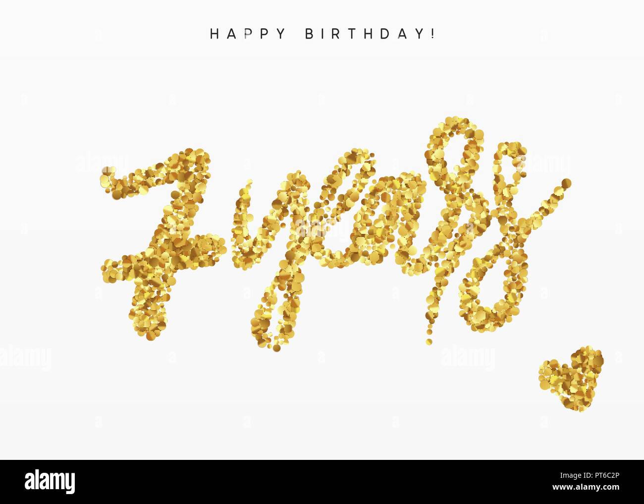 Seven years, Number 7, lettering sign from golden confetti Stock Vector ...