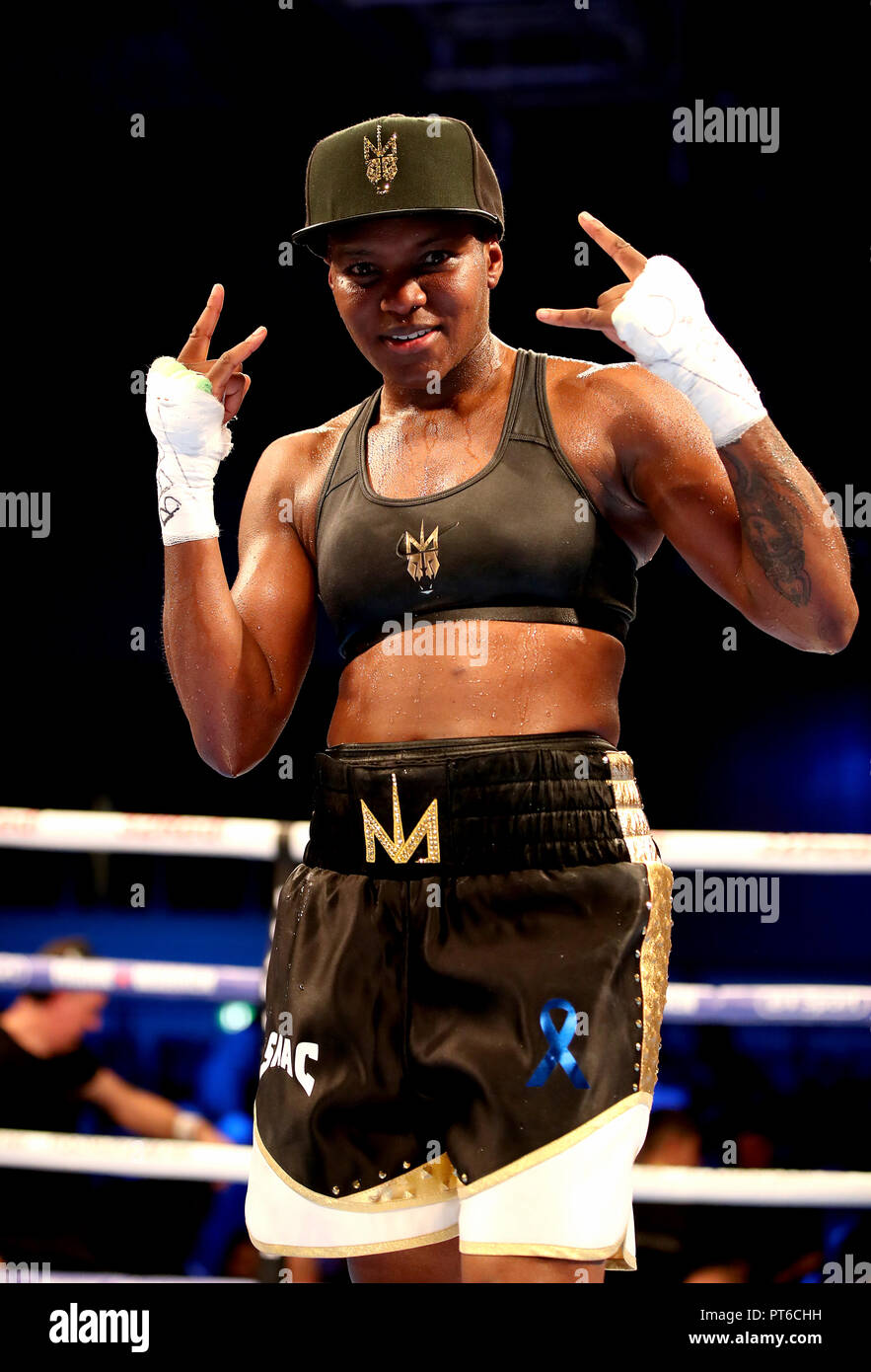 Nicola Adams celebrates after victory in her Interim WBO World Female ...