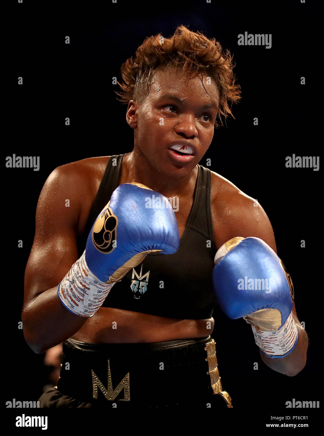 Nicola Adams in action during the WBO World Female Flyweight title ...