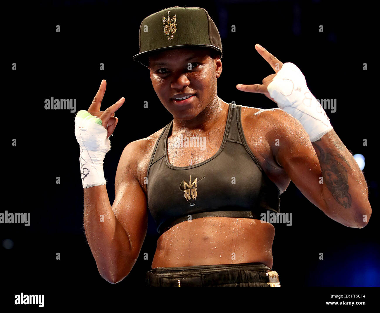 Nicola Adams celebrates after victory in her Interim WBO World Female ...