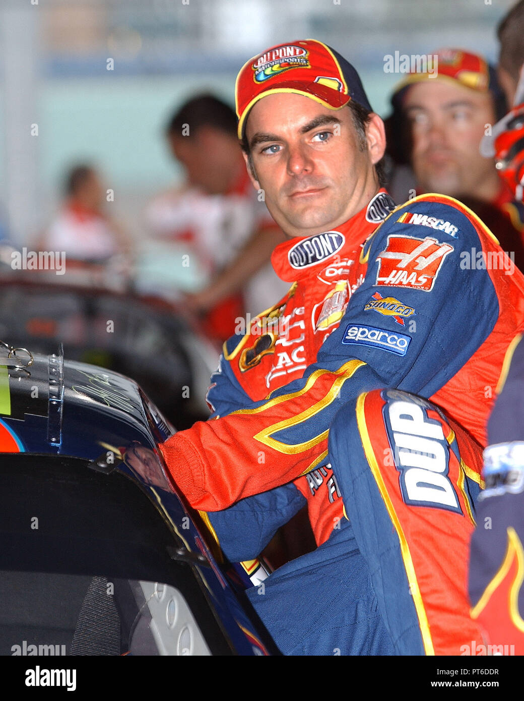 NASCAR Nextel Cup driver Jeff Gordon climbs in his car for the first ...