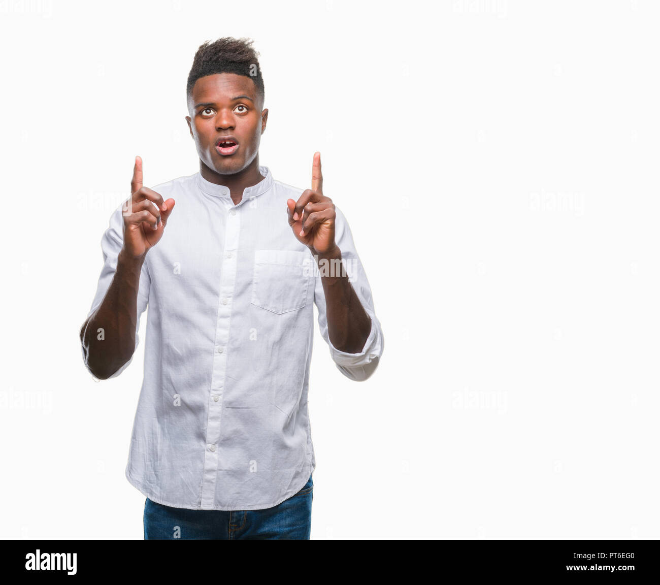 Portrait happy amazed african Cut Out Stock Images & Pictures - Alamy