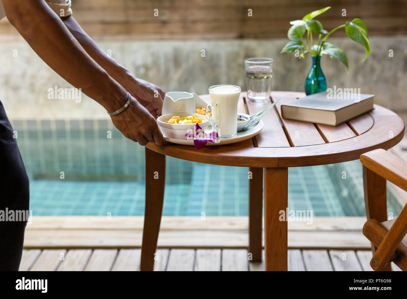 Man breakfast honey fruit hi-res stock photography and images - Alamy