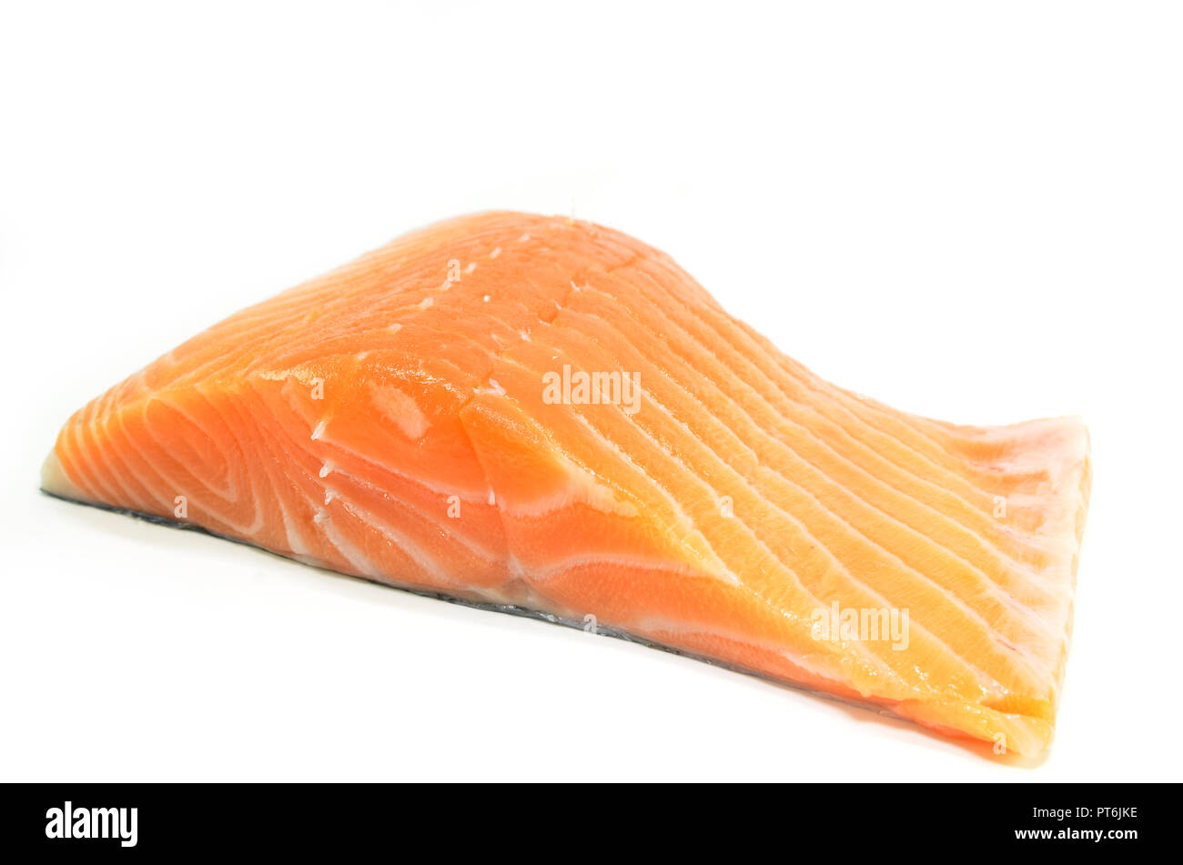 Fresh salmon fillet isolated on white background Stock Photo - Alamy