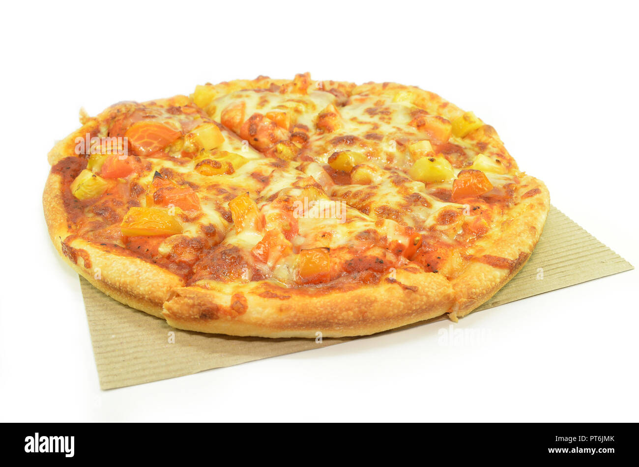 Tasty Italian pizza on a white background Stock Photo - Alamy