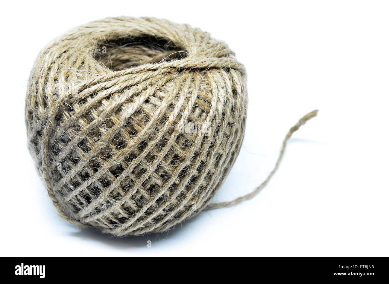 Linen string isolated on a white background Stock Photo - Alamy