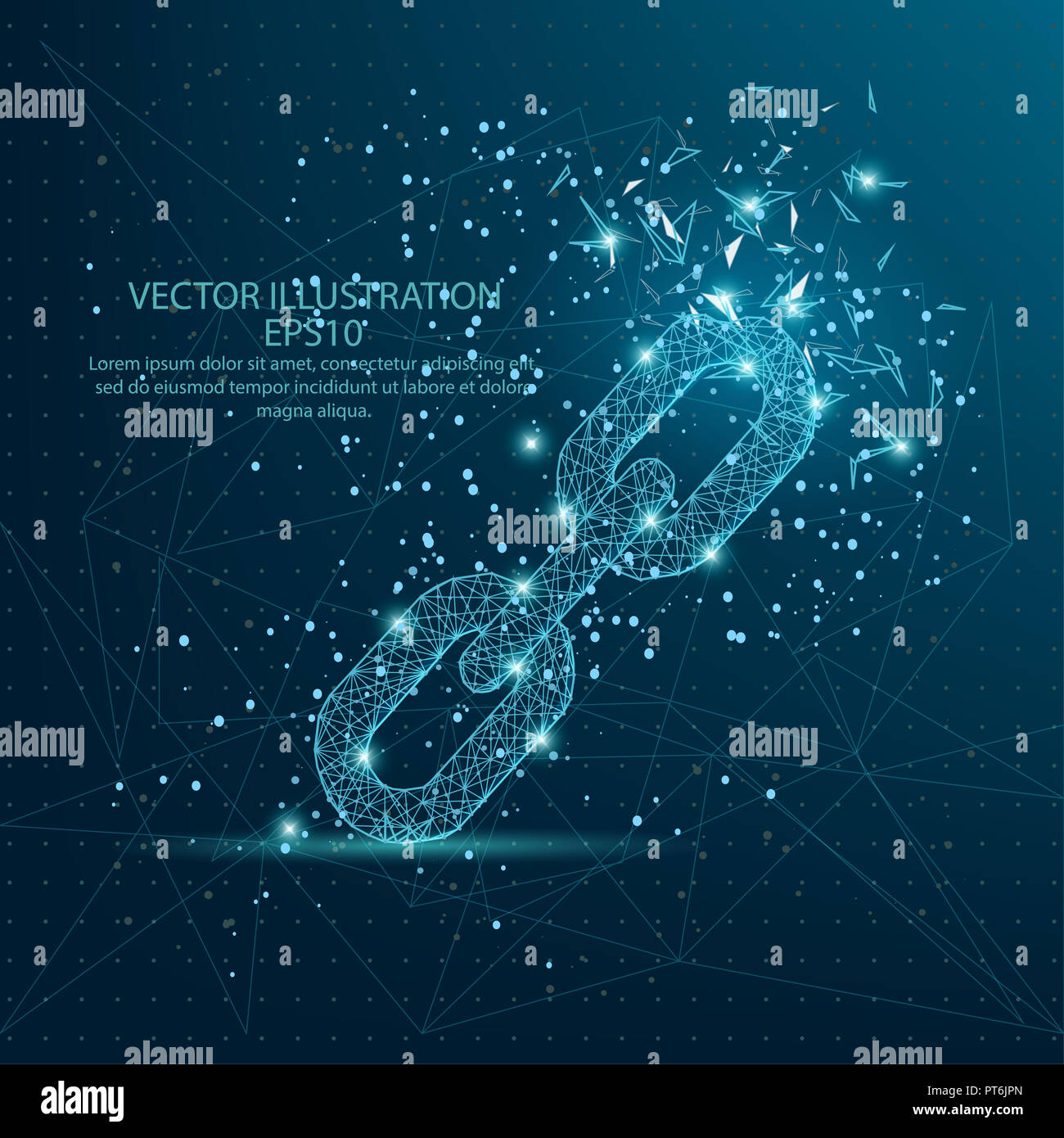 Chain link form mesh line and composition digitally drawn starry sky or ...