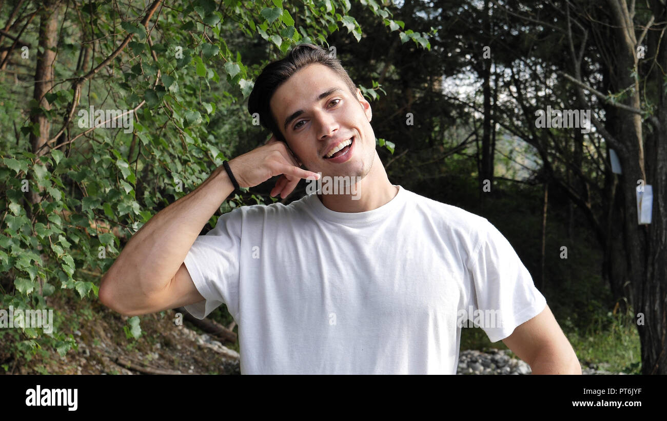 Young man doing phone hi-res stock photography and images - Alamy