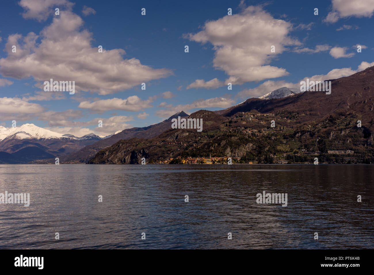 Europe, Italy, Bellagio, Lake Como, a large body of water with a ...