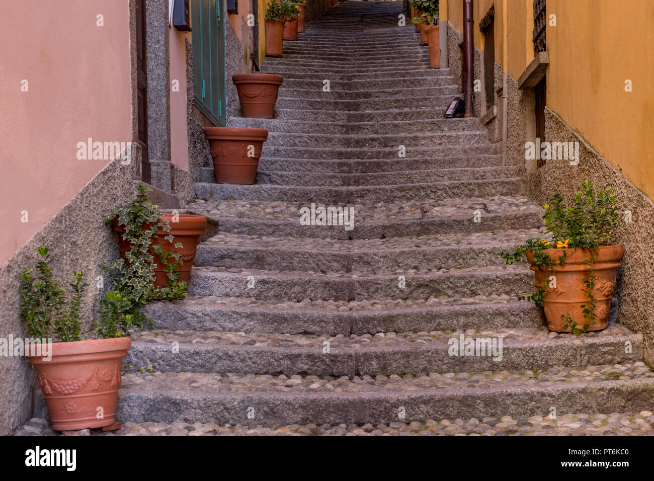 Italy, Bellagio, Lake Como, stone stairs in an alley Stock Photo - Alamy