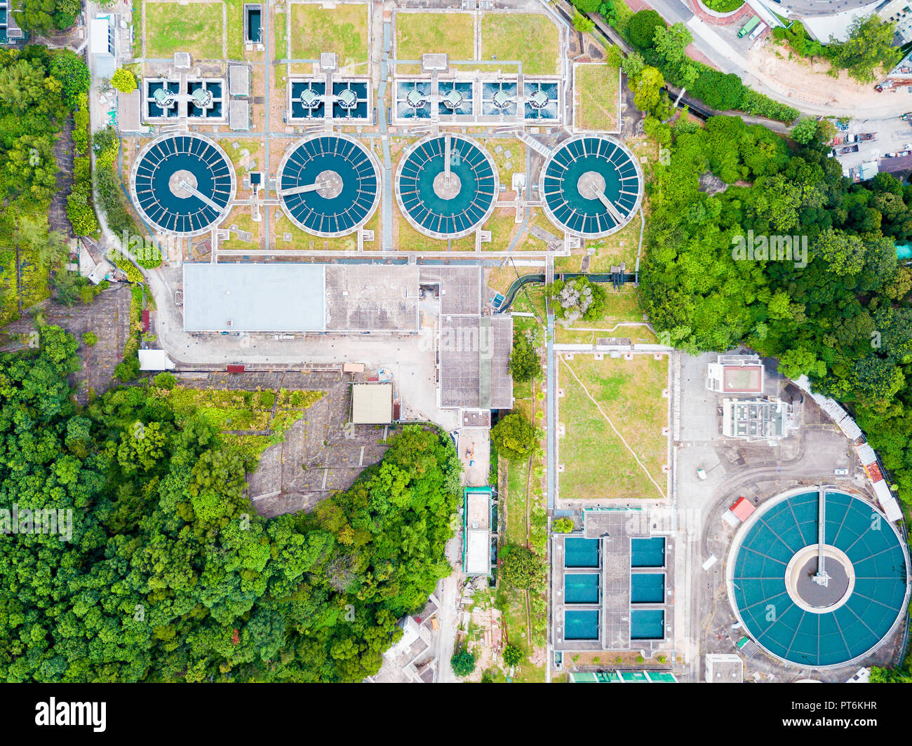 Small local sewage treatment in hong kong city outdoor Stock Photo - Alamy
