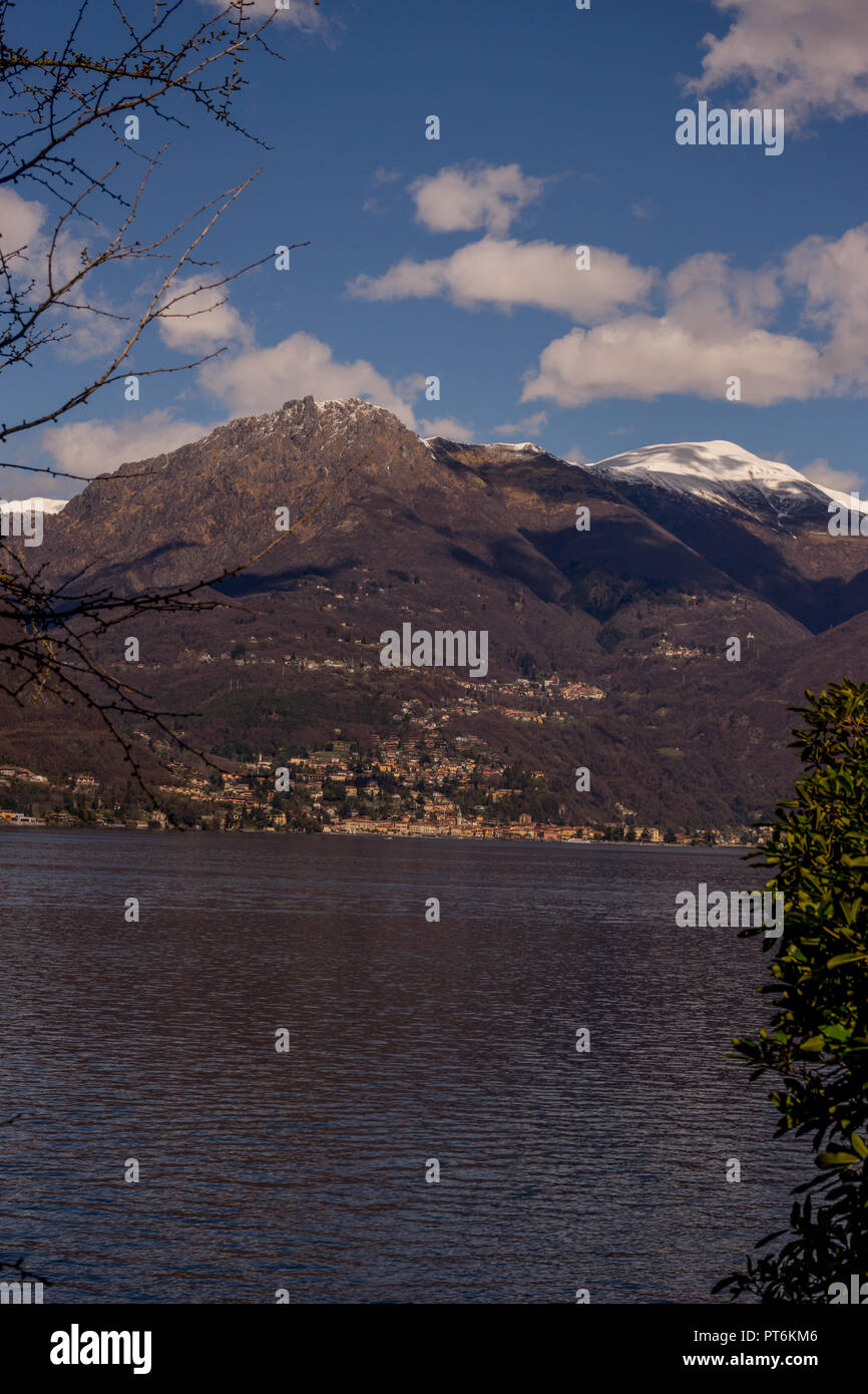 Europe, Italy, Bellagio, Lake Como, a large body of water with a ...