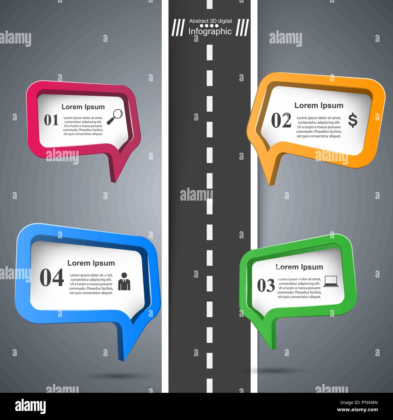 Road infographic design template and marketing icons Stock Vector Image ...