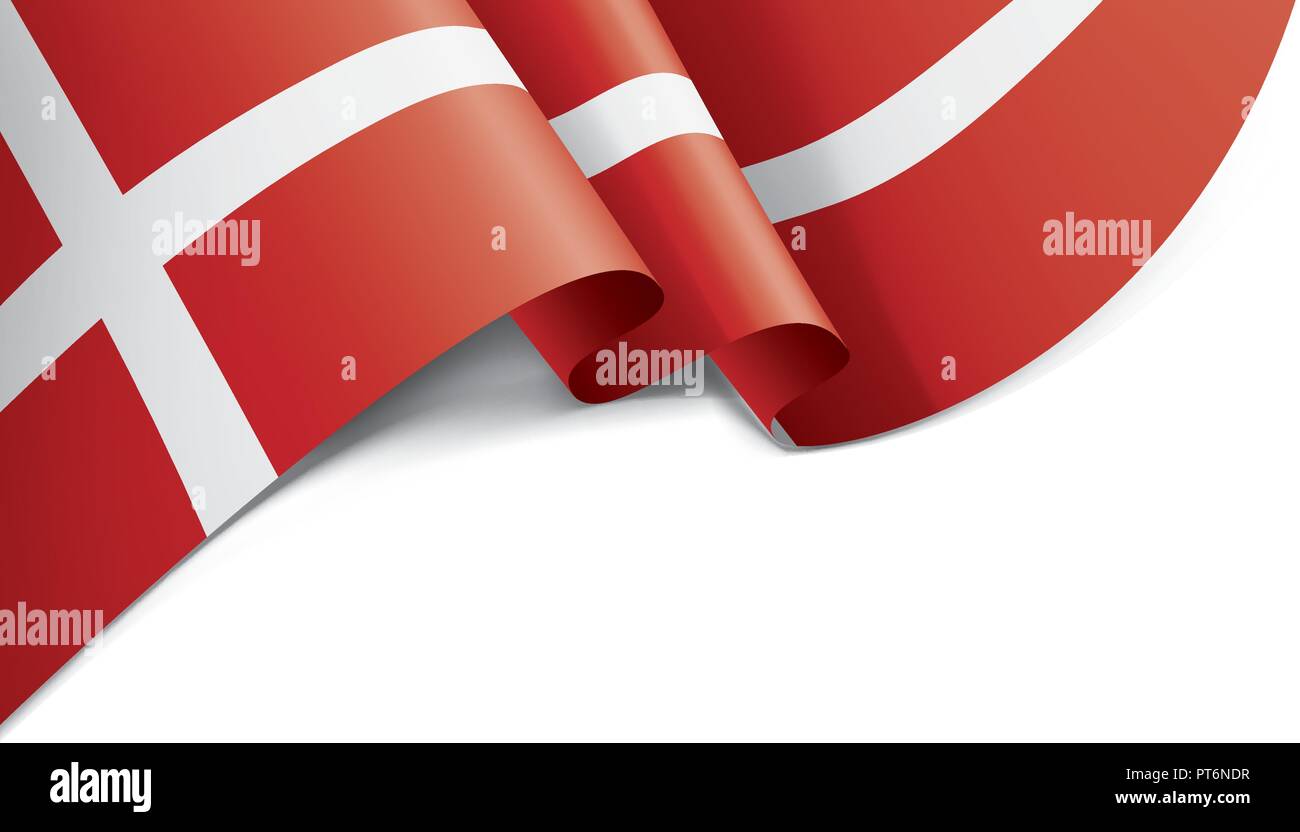 Denmark flag, vector illustration on a white background Stock Vector ...