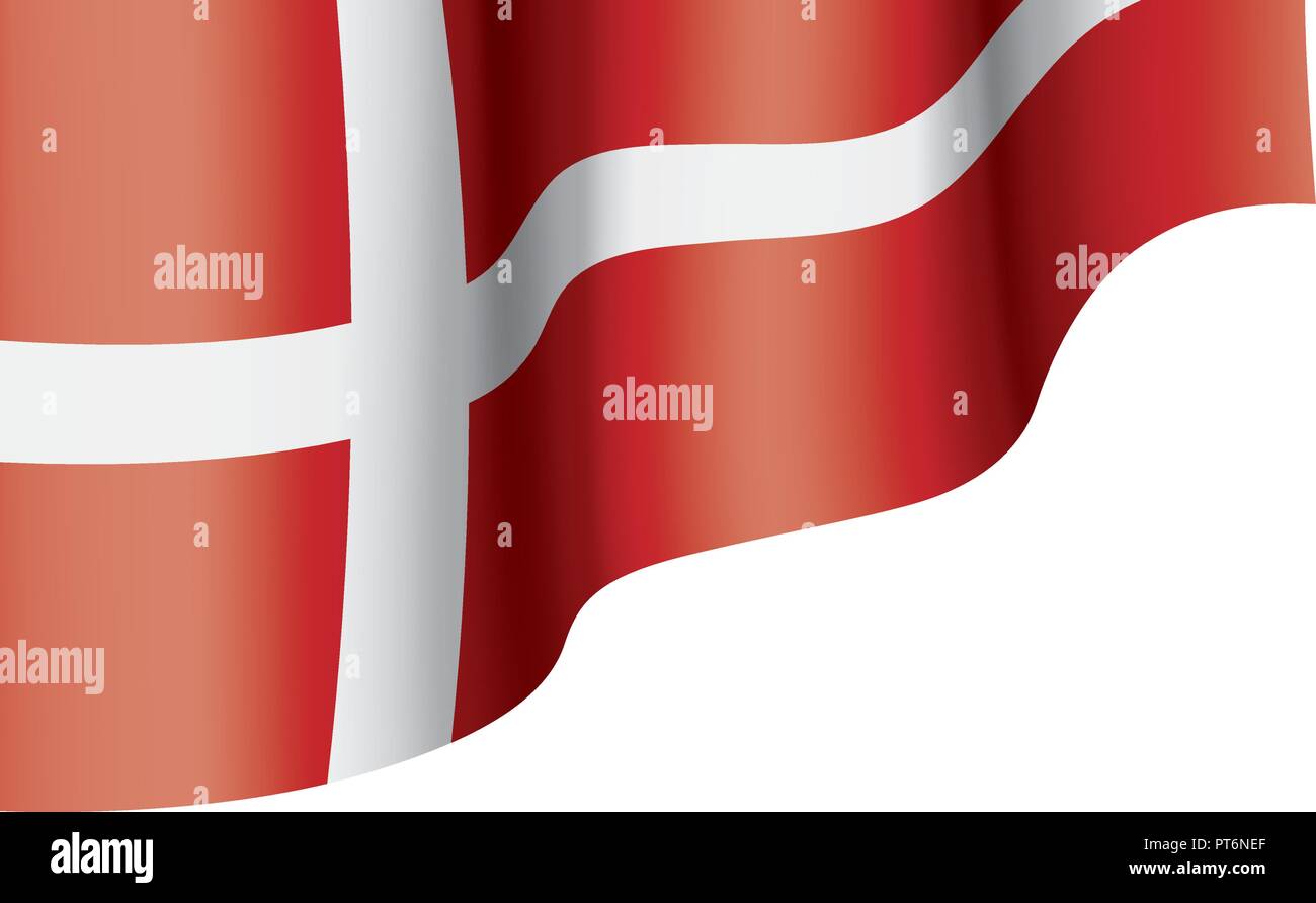 Denmark national realistic flag waving Stock Vector Images - Alamy