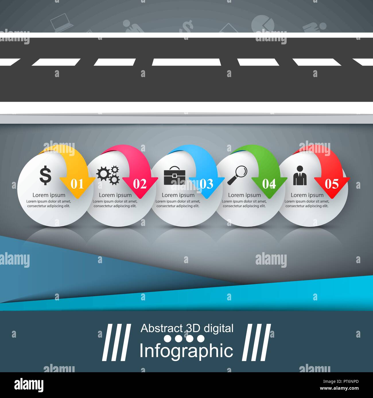 Road infographic design template and marketing icons Stock Vector Image ...