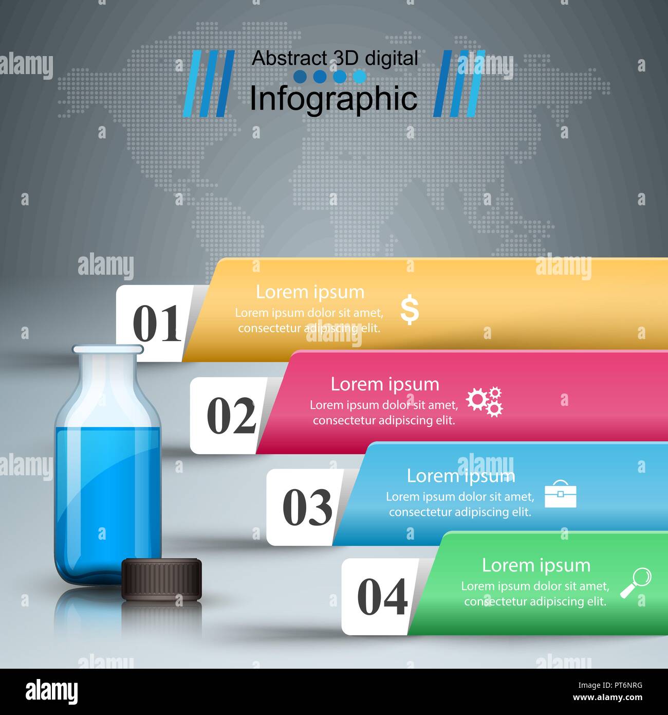 Medical infographics. Bottle with a prescription. Business Infographics ...