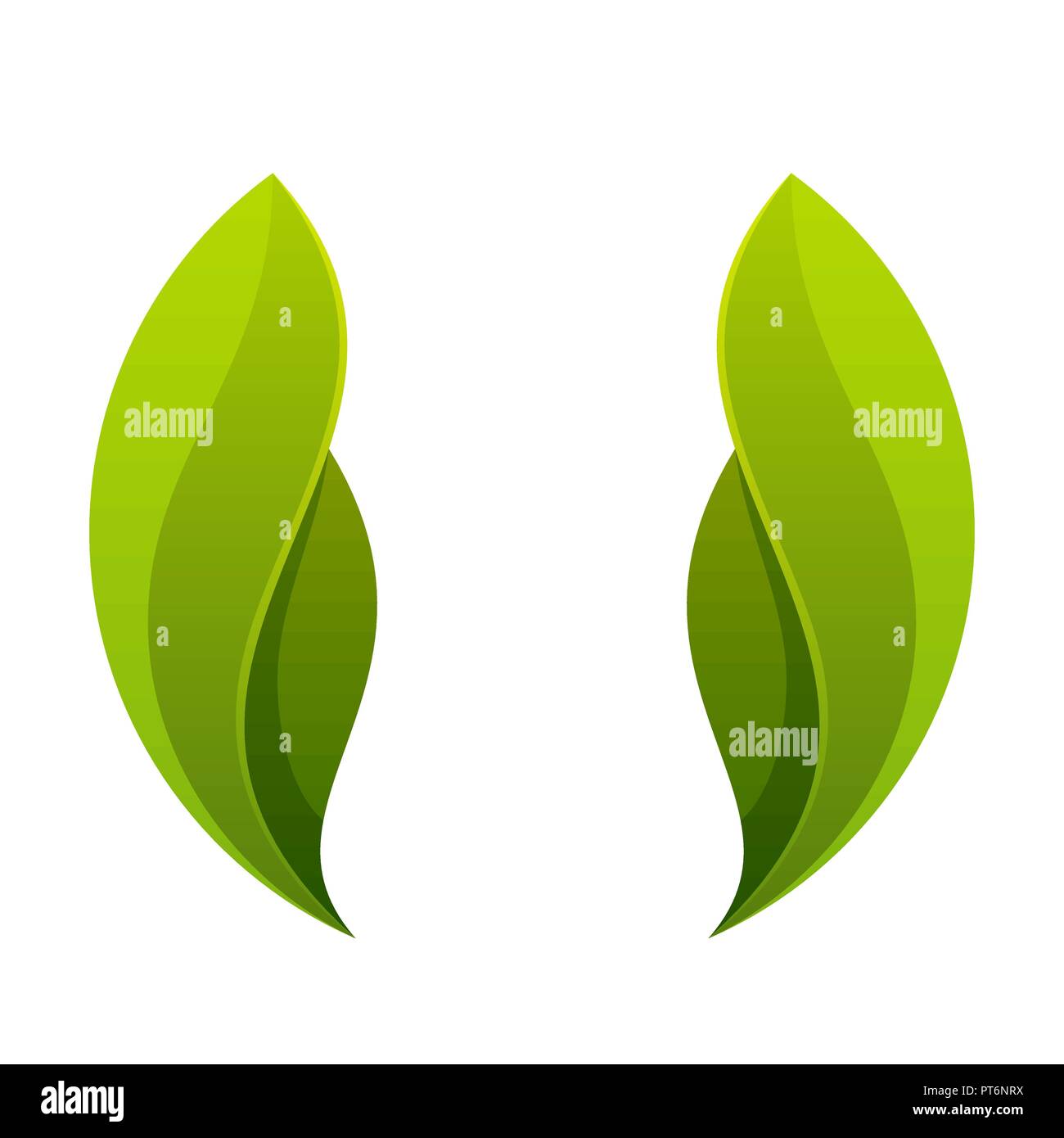 Green leaf, two leaves logo, icon Stock Vector Image & Art - Alamy