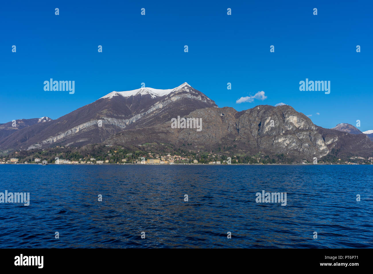 Europe, Italy, Bellagio, Lake Como, a large body of water with a ...