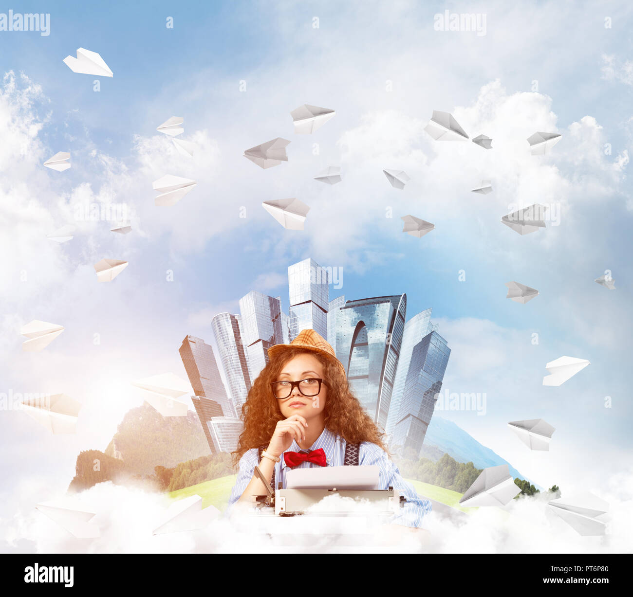 Creative inspiration of young female writer Stock Photo - Alamy