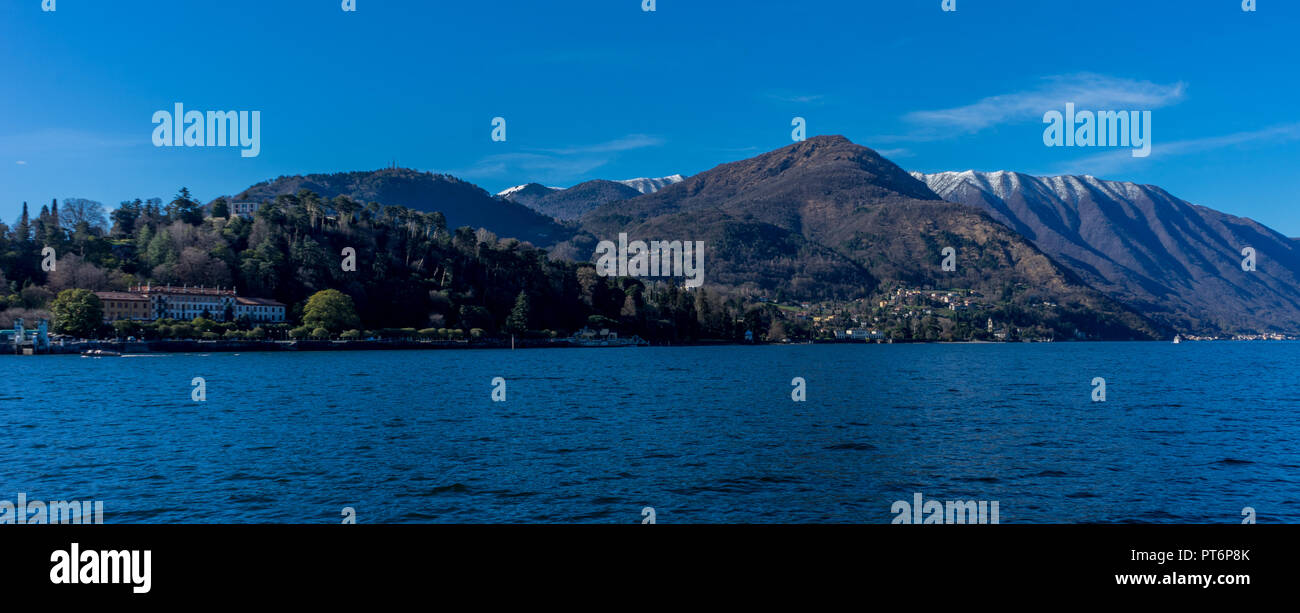 Europe, Italy, Bellagio, Lake Como, a large body of water with a ...