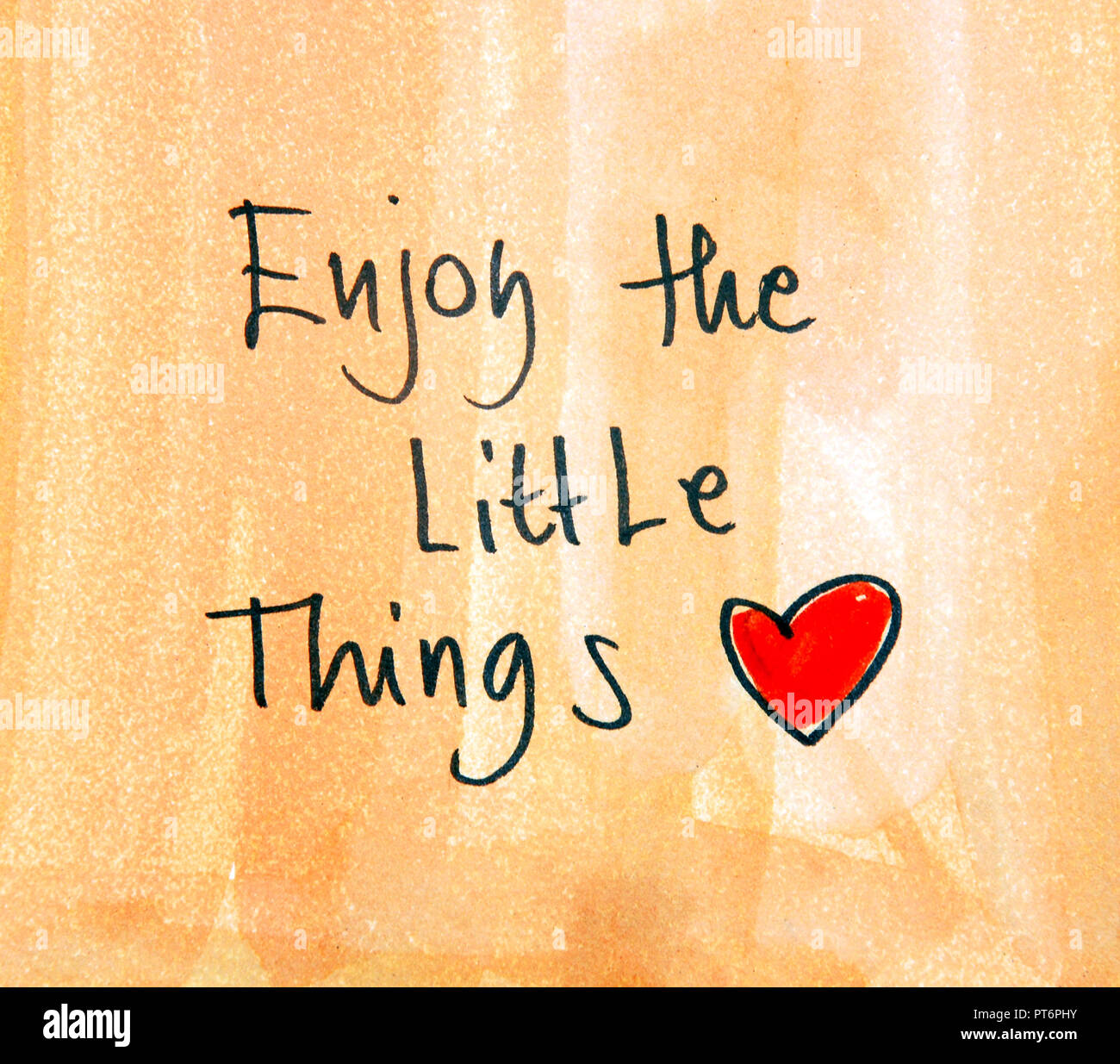motivational message enjoy the little things Stock Photo - Alamy