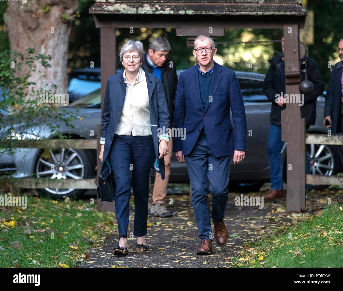Prime Minister Theresa May and her husband Philip arrive for a church ...