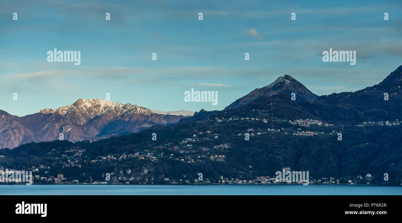Europe, Italy, Bellagio, Lake Como, a large body of water with a ...