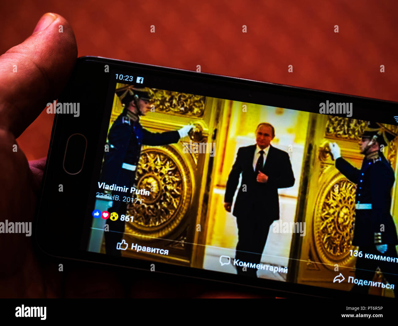 Cover photo of President Vladimir Putin on Facebook account seen ...