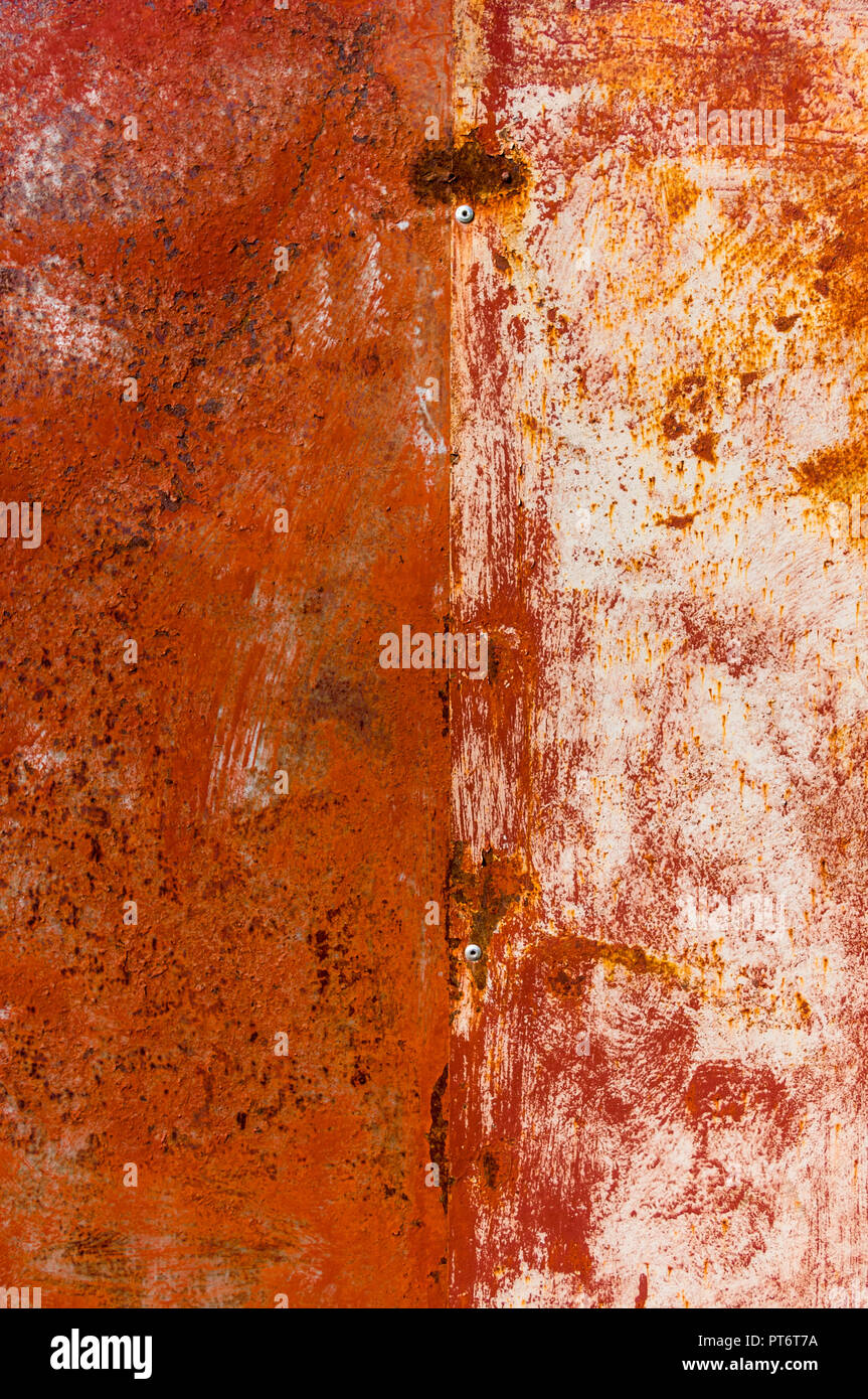 Texture of old shabby rusty metal surface. Cracks, scrapes and of ...