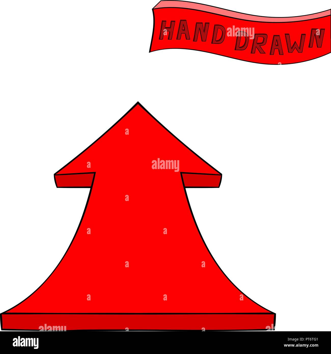 Red arrow. UP sign. Hand drawn sketch Stock Vector Image & Art - Alamy
