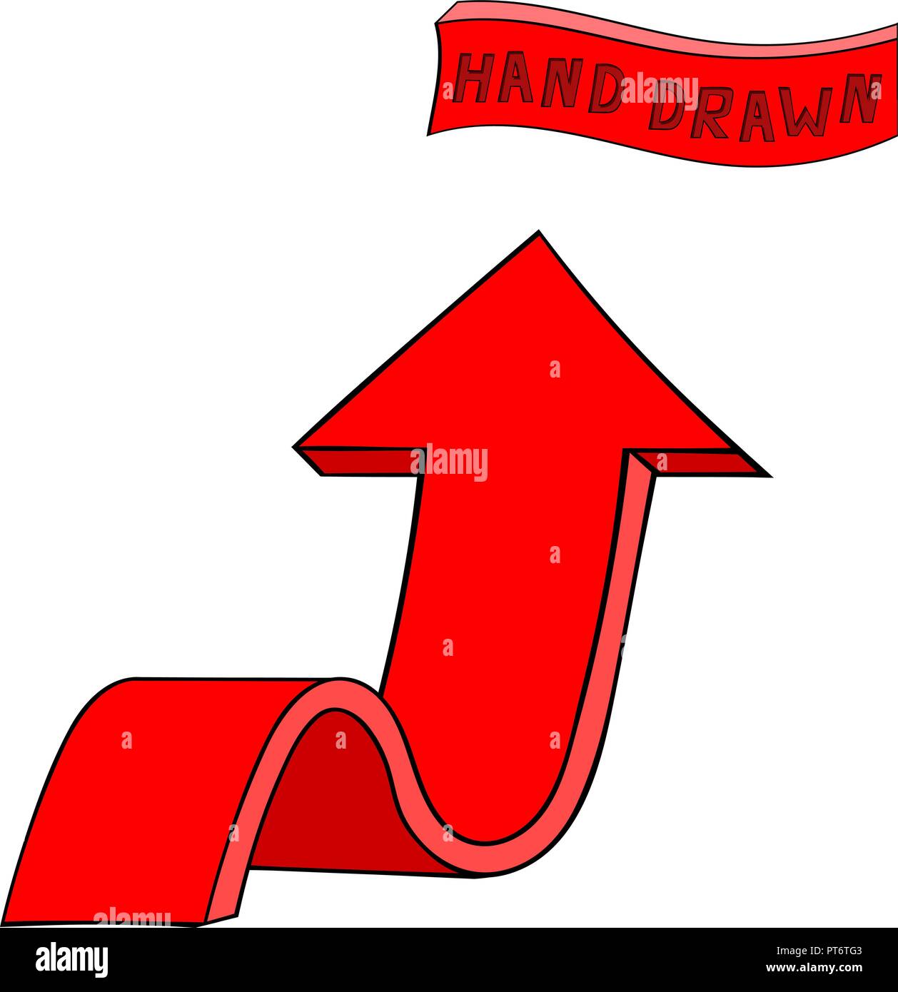 Red arrow. UP sign. Hand drawn sketch Stock Vector Image & Art - Alamy