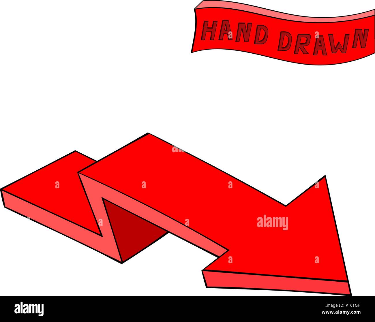 Red arrow. Hand drawn sketch Stock Vector Image & Art - Alamy