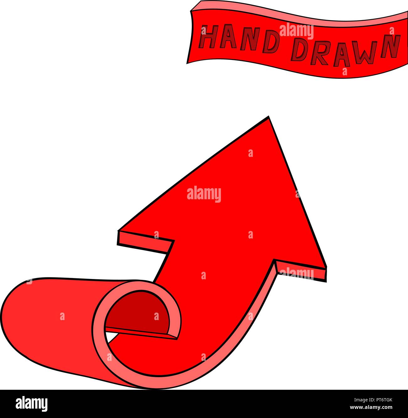 Red arrow. UP sign. Hand drawn sketch Stock Vector Image & Art - Alamy