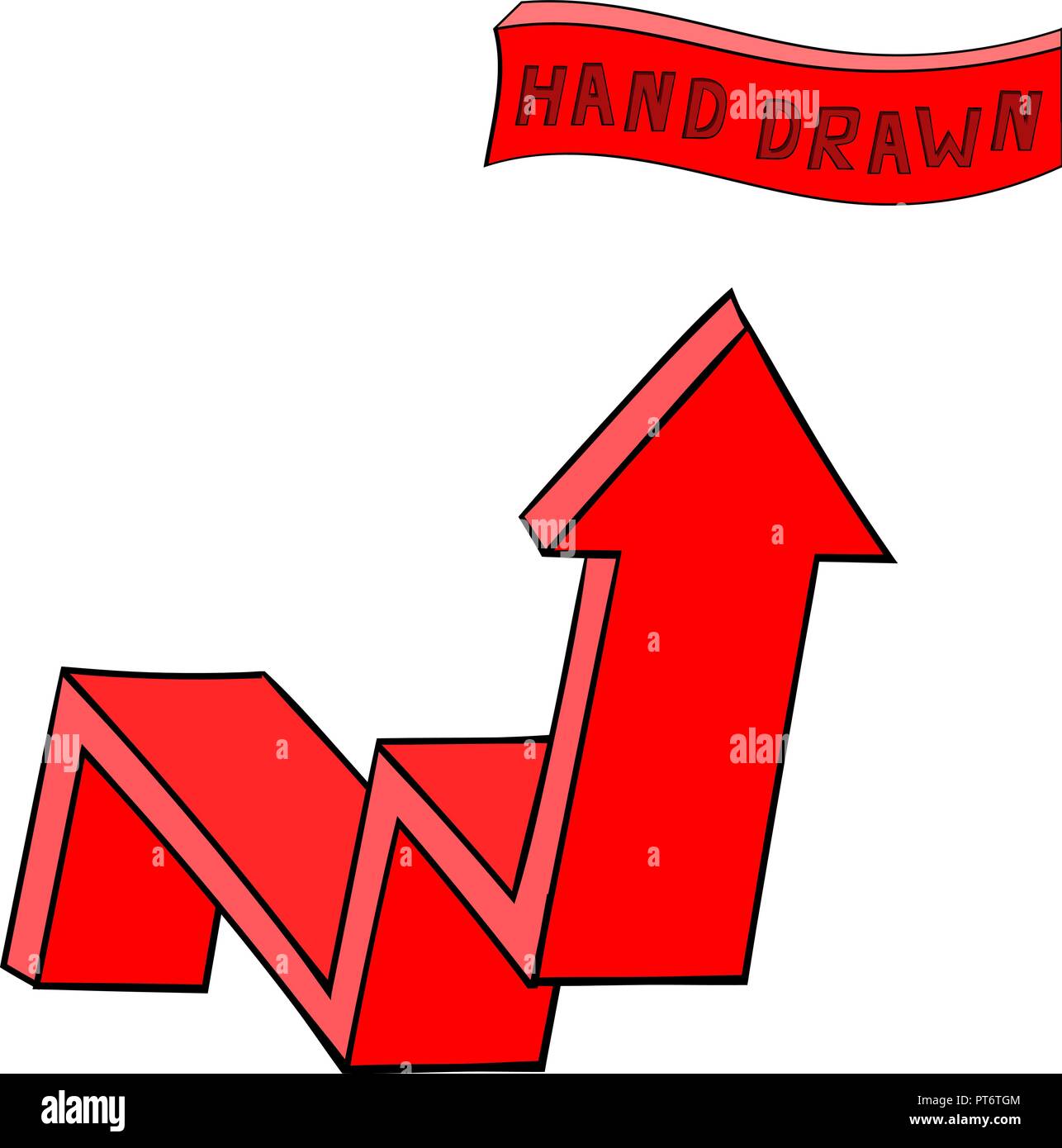 Red arrow. UP sign. Hand drawn sketch Stock Vector Image & Art - Alamy