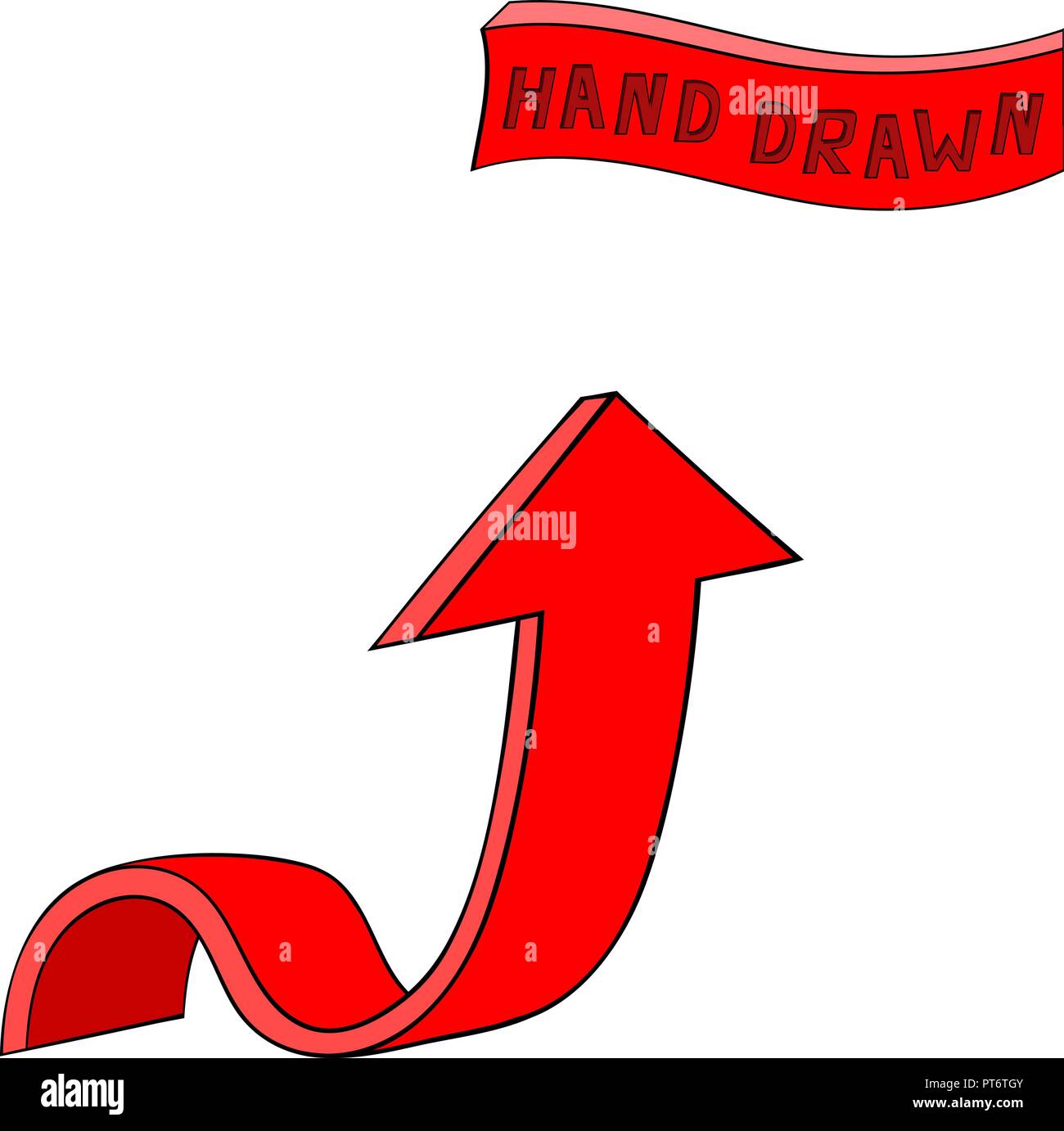 Arrow. Red UP sign. Hand drawn sketch Stock Vector Image & Art - Alamy