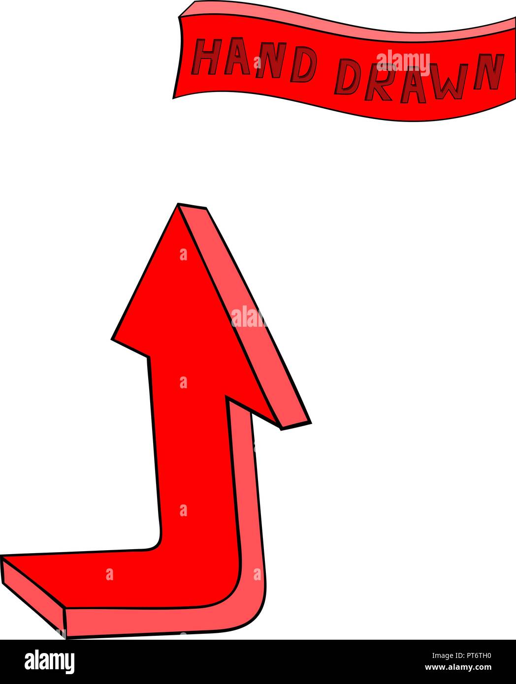 Arrow. Red UP sign. Hand drawn sketch Stock Vector Image & Art - Alamy