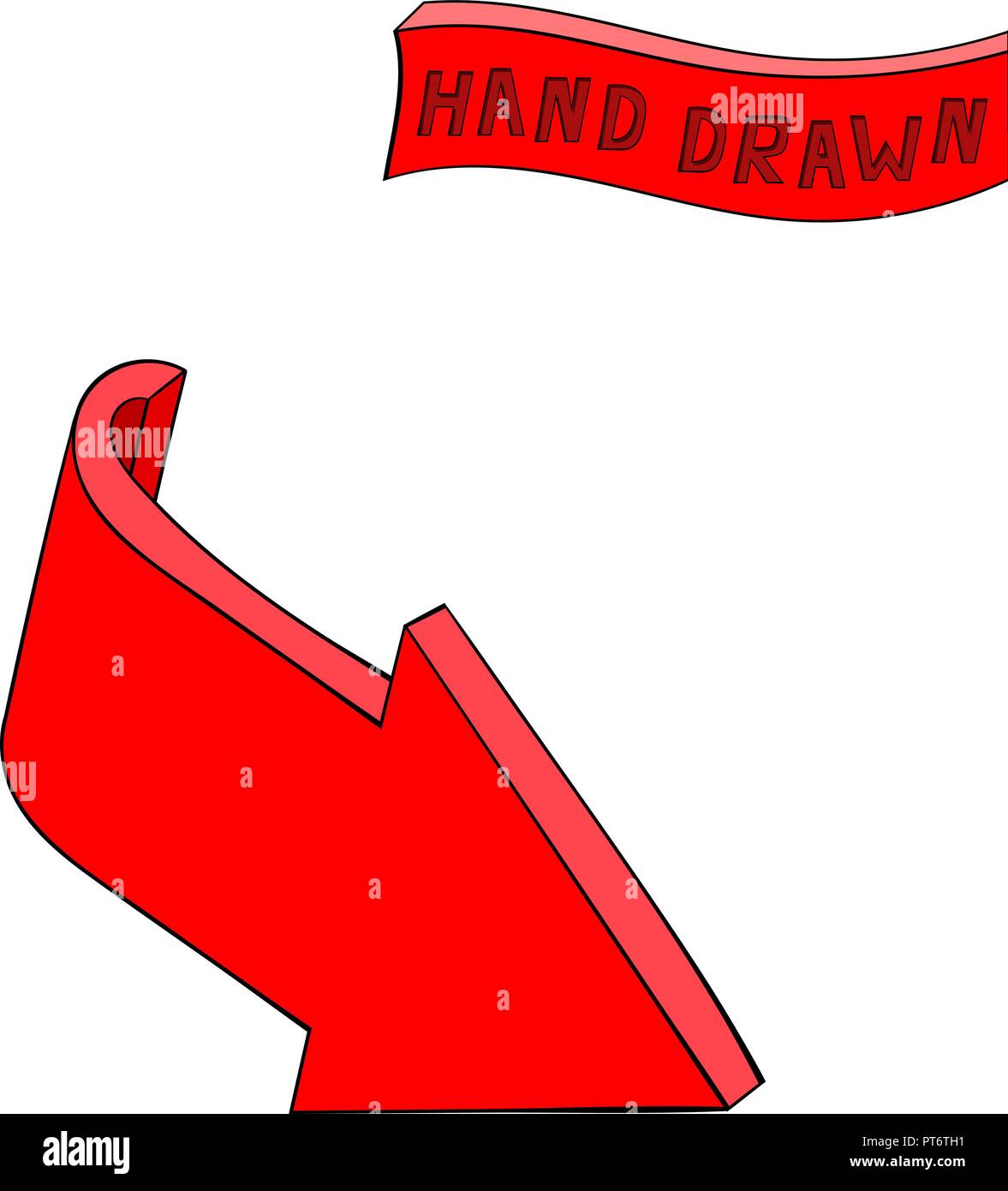 Arrow. Red sign. Hand drawn sketch Stock Vector Image & Art - Alamy